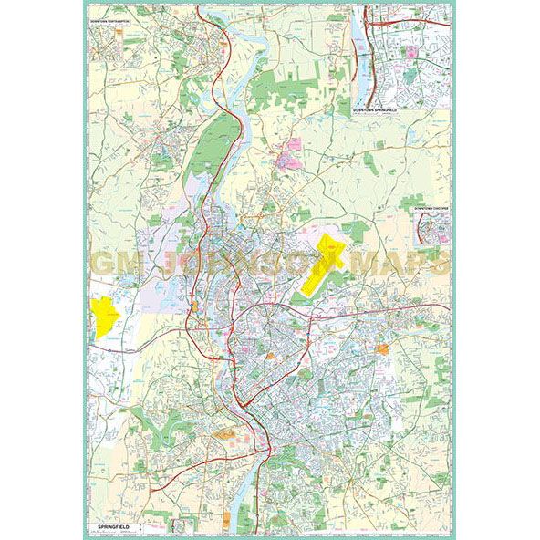 Springfield Massachusetts Street Map GM Johnson Maps Springfield Massachusetts Street Map GM Johnson Maps