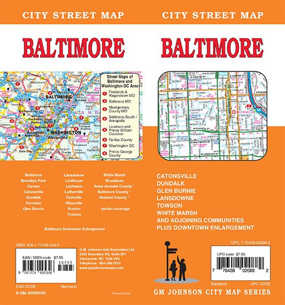 Baltimore, Maryland Street Map - GM Johnson Maps