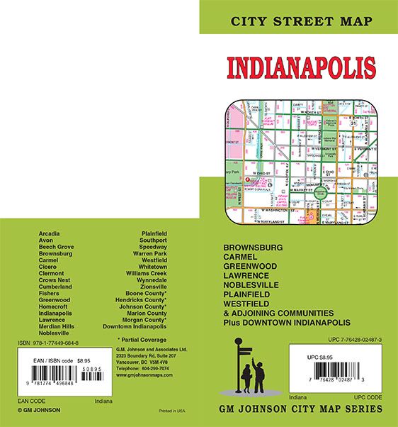 Indianapolis, Indiana Street Map - GM Johnson Maps