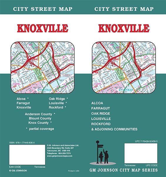 Knoxville, Tennessee Street Map - GM Johnson Maps
