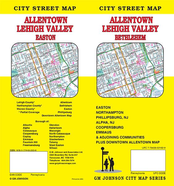 Lehigh Valley / Allentown / Bethlehem / Easton, Pennsylvania Street Map ...