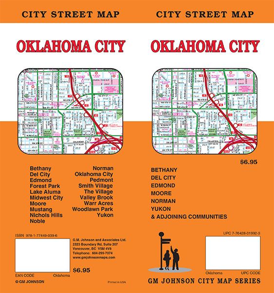Oklahoma City Downtown Street Map