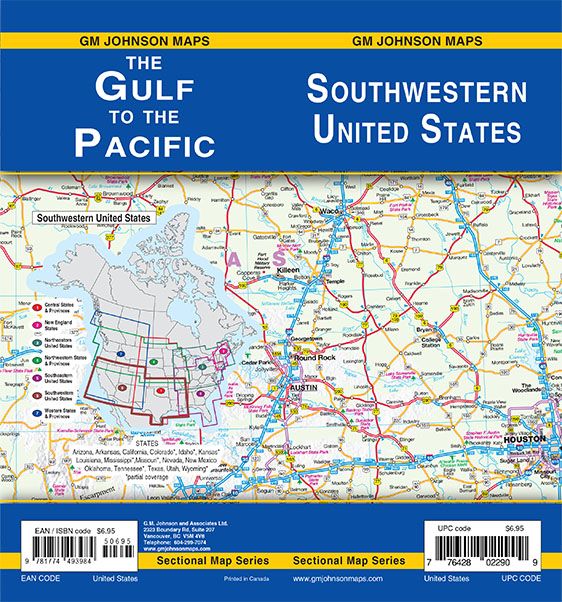 Southwestern United States , USA Sectional Map - GM Johnson Maps