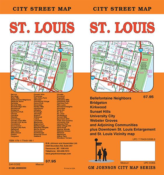 St Louis, Missouri Street Map - GM Johnson Maps